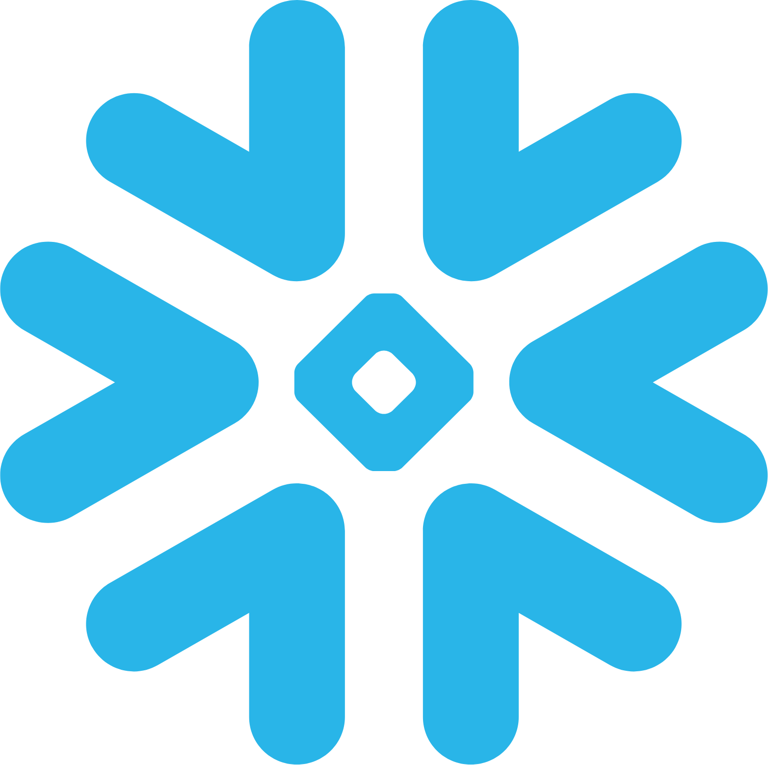 Snowflake logo in transparent PNG and vectorized SVG formats
